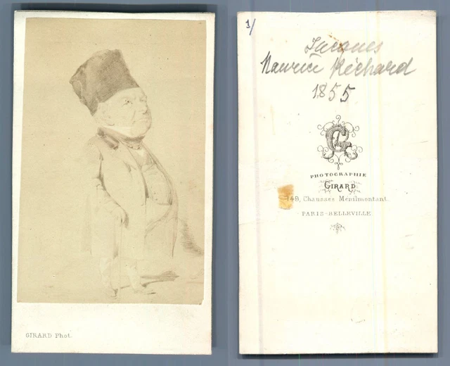 JACQUES MAURICE RICHARD Cartoon Vintage Business Card, CDV, CDV, Print ...