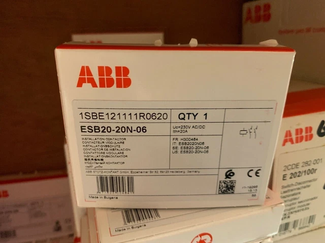 NEU ABB ESB20-11N-06 Installationsschütz 20 A, 1S/1Ö, 230 V AC/DC EUR 33,32 - PicClick DE