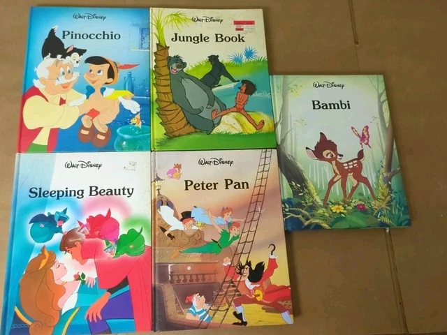 DISNEY CLASSIC SERIES Books Set 5 Bambi Pinocchio 1986 Peter Pan ...