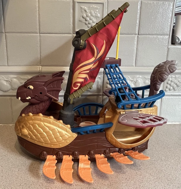 FISHER PRICE IMAGINEXT Red Dragon Serpent Pirate Viking Ship 2010 £22. ...