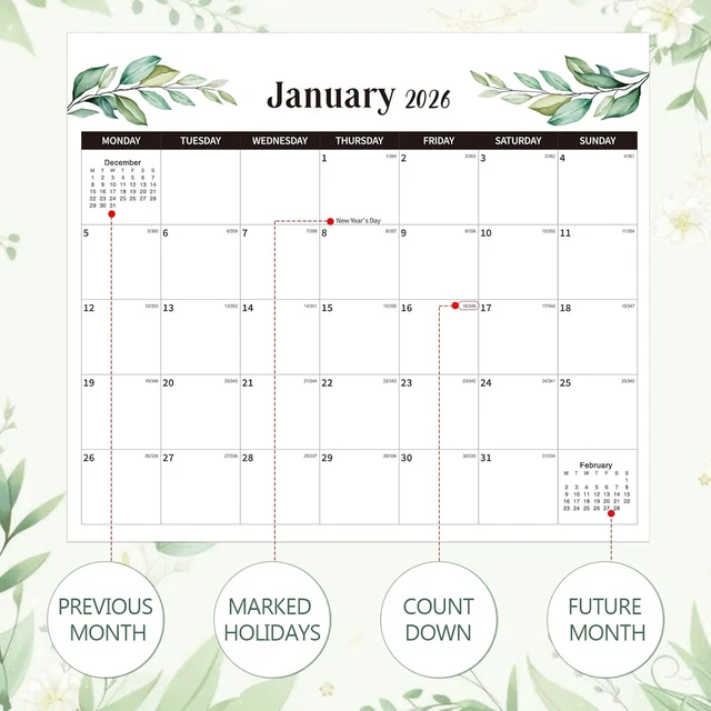 2026 MAGNETIC CALENDAR for Fridge 18 month calendar from Jan 2026 to ...