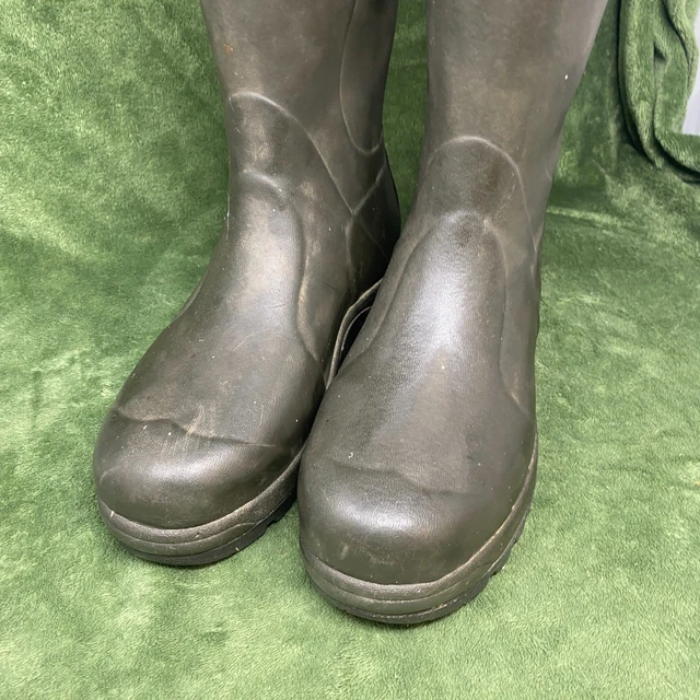 HUNTER BALMORAL FIELD Wellington Boots Dark Olive Green Adjustable Calf ...