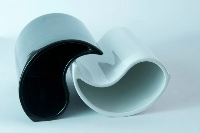 ANCIEN VASE DOUBLE design XXème en céramique Yin Yang Vintage Sodhal ...