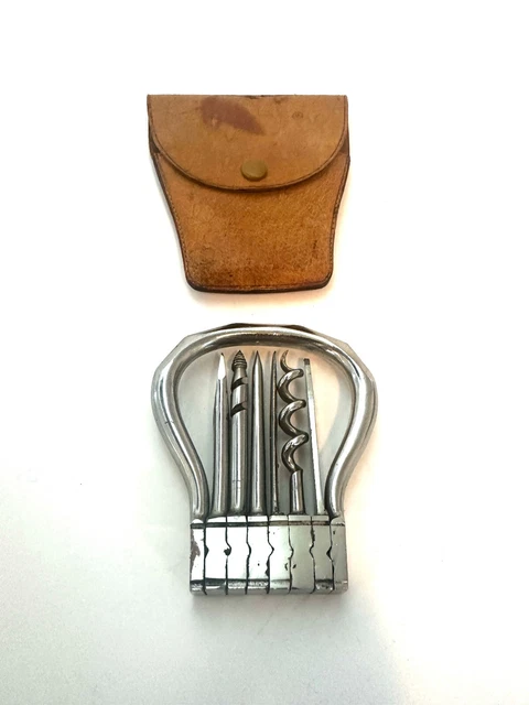 ANTIQUE 6_TOOL GERMAN Folding Harp Corkscrew $45.00 - PicClick