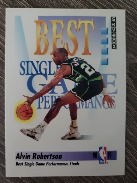 1991-92 SKYBOX ALVIN Robertson Best Game Performance Steals NBA Card ...