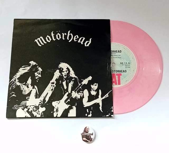 MÖTORHEAD 7 POUCES simple pressage rose + insigne gratuit cadeau Lemmy ...