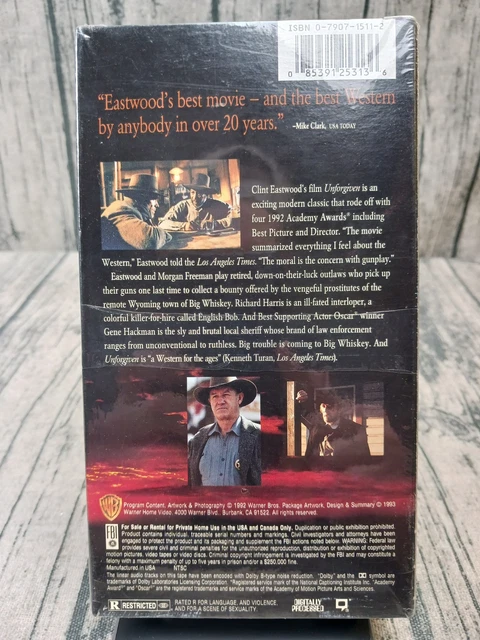 UNFORGIVEN (VHS, 1993) Clint Eastwood, Gene Hackman, Morgan Freeman ...