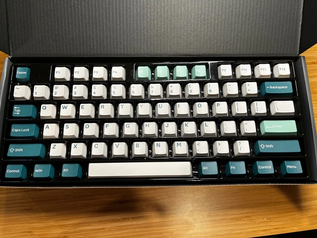 KEYCHRON CHERRY PROFILE PBT Double Shot Keycap Set - White Mint £14.96 ...