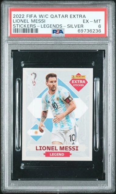 PANINI FIFA WORLD Cup Qatar 2022 Lionel Messi Extra Sticker Silver Psa ...