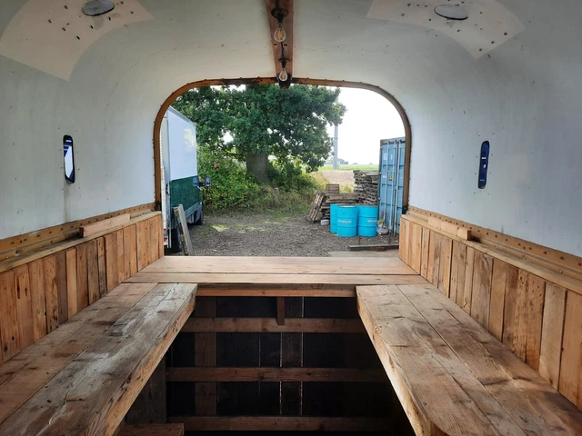 RICE HORSE BOX Trailer, converted with timber cladding and lights £ ...