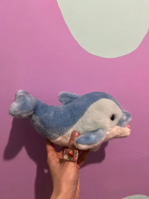 AUTHENTIC JAPANESE CUTE Ocean Series Light Blue Dolphin Soft Toy Plush ...