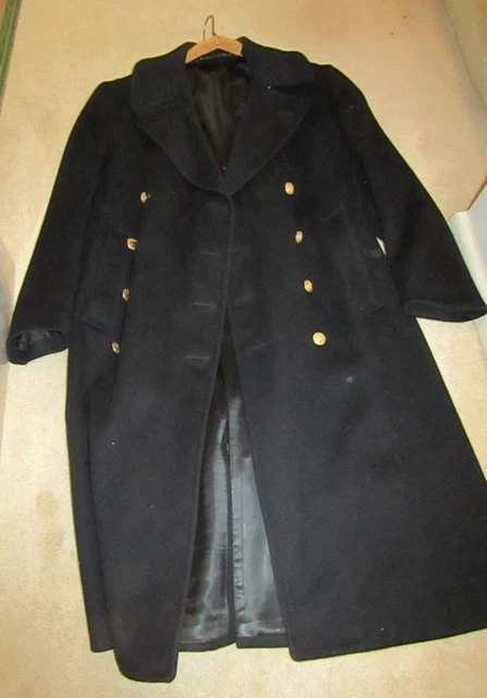 VINTAGE RARE WWII US Navy Military Long Pea Coat Regulation Uniform ...