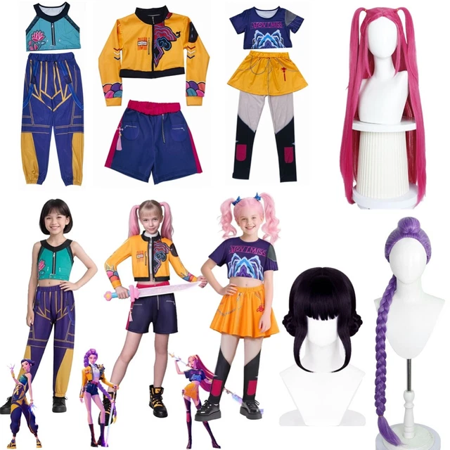 KIDS GIRLS K-POP Demon Hunters Rumi Mira Zoey Cosplay Costume Book Week Dress Up £23.99 ...