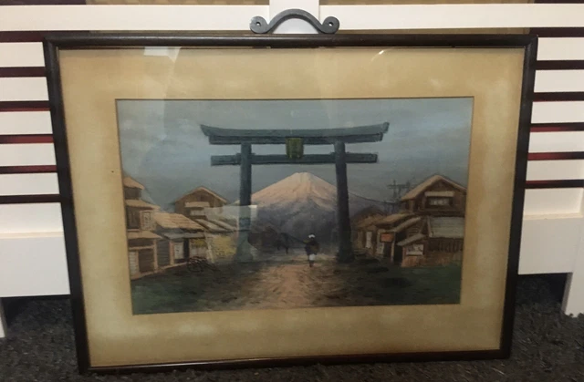 ANTIQUE JAPANESE LANDSCAPE Watercolour Signed By Yamada Baske £100.00 ...