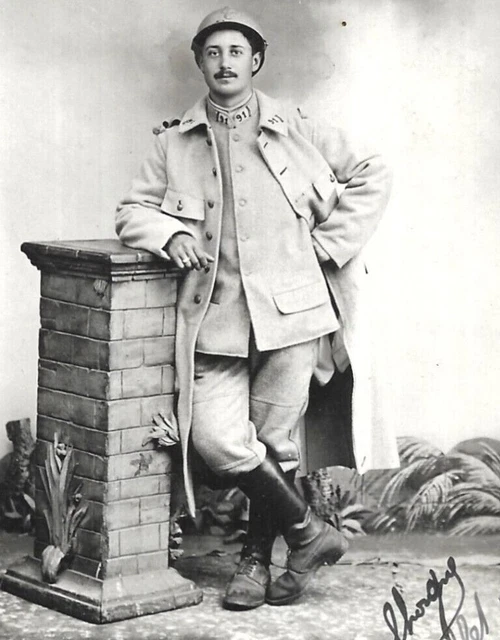 WW1 PHOTO POSTCARD French Soldier Trench Coat 91st Regiment Military ...