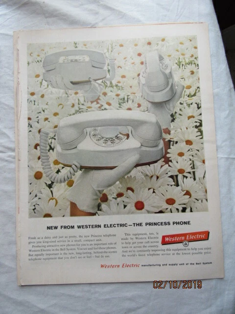 VTG MAGAZINE AD 1960 Original Western Electric NEW The Princess Phone ...