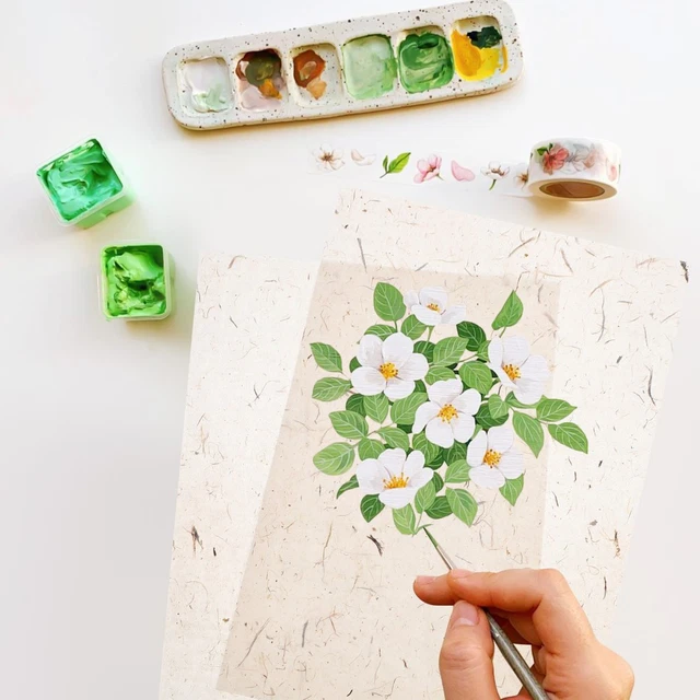 60 PCS HANDMADE Paper Sheets Tissue for Writing Painting Vintage Craft ...