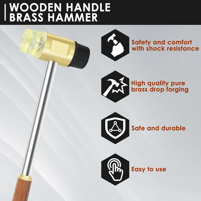 WOODWORKING HAMMER SAFE Brass with Wooden Handle Comfortable Carpenter Hammerএ $25.11 - PicClick AU