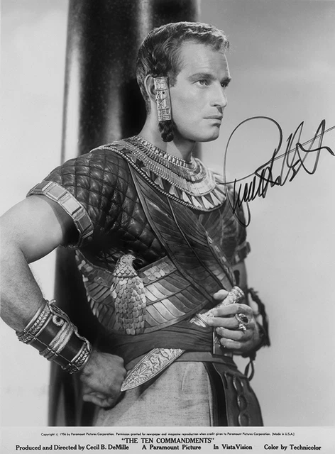CHARLTON HESTON - The Ten Commandments (1956) Candid - 8 1/2 X 11 EUR 8 ...