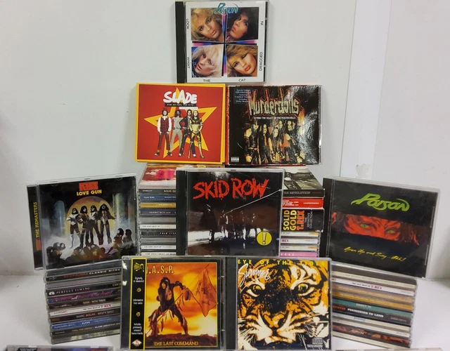 77 X GLAM Rock CD JobLot - T. Rex Motley Slade Thin Lizzy Scorpions ...