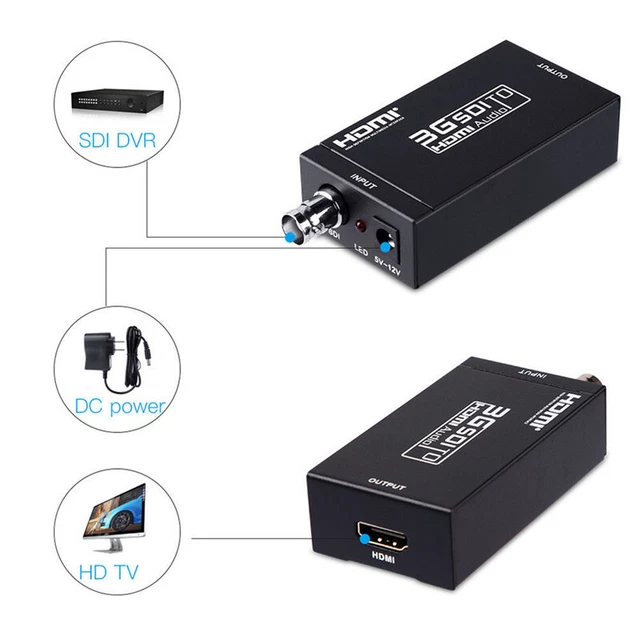 HDMI TO SDI Video Converter BNC SDI/HD-SDI/3G-SDI Adapter 1080P Camera ...