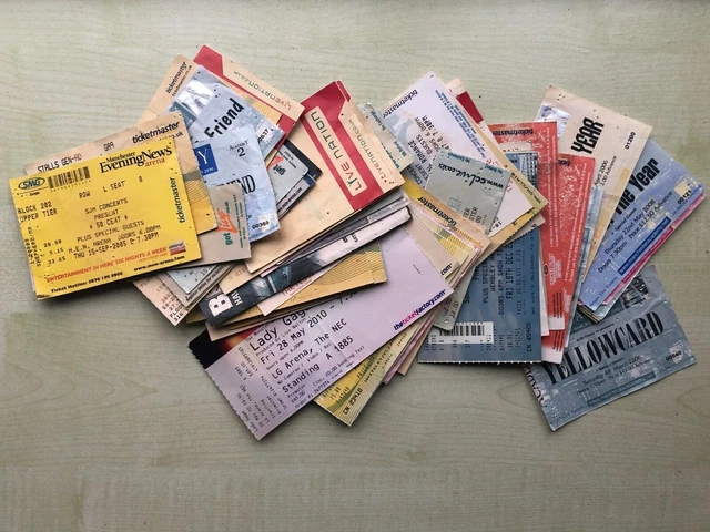 USED MUSIC CONCERT Ticket Stubs - Various Artists - Choose your artist ...