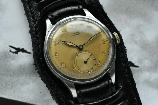 RARE MILITARY PILOT Wrist Watch MIMO WW2 SHOCK ABSORBER EUR 319,09 ...