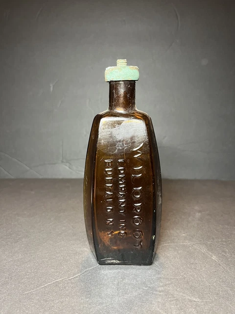 RARE!! WILDROOT HAIR Tonic Antique Amber Glass Bottle Complete Orig ...