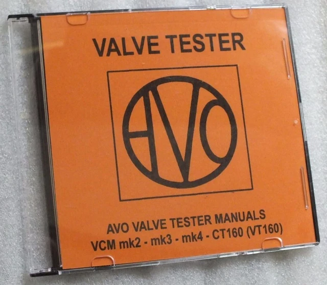 AVO VALVE TESTER Manual - DVD - VCM mk1 mk2 mk3 mk4 CT160 (VT) - Tube £ ...