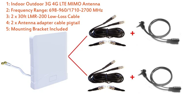 3G 4G LTE Indoor Outdoor MIMO Antenna for Rogers ZTE MF970 Rocket ...