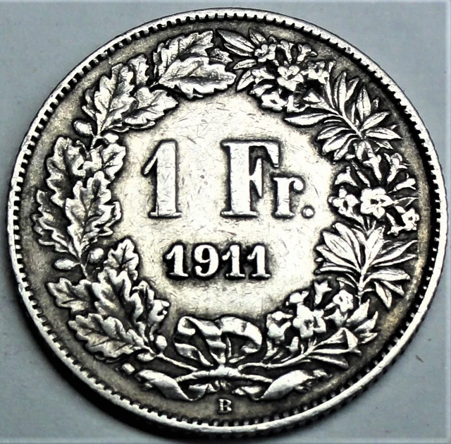 HELVETIA / SCHWEIZ - 1 Franken 1911 B Silber - vorzüglich / xf mit Kapsel EUR 34,69 - PicClick DE