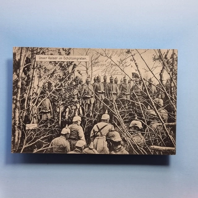 WW1 MILITARY POSTCARD 1915 German Field Post Kaizer Visits Forward ...