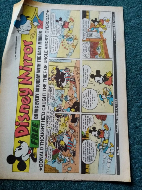 Disney Mirror Mickey Mouse Comic Folded Issue No 9 April 27th 1991 Eur 483 Picclick It 