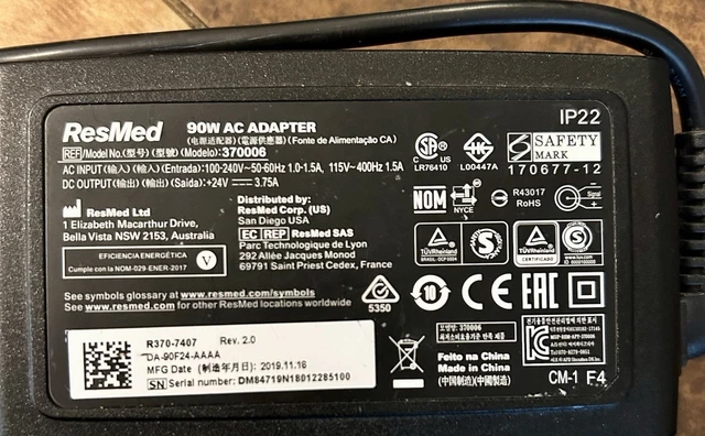 GENUINE RESMED AIRSENSE 10 Power Supply Model 370001 $21.02 - PicClick CA