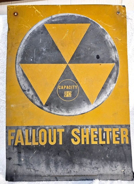 VINTAGE CIVIL DEFENSE Nuclear Radiation Fallout Shelter Warning Sign ...