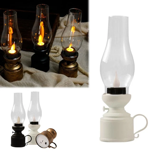 RETRO FLAMELESS TABLE Lamp LED Kerosene Lamps Bedside Tables Lamps Oil ...
