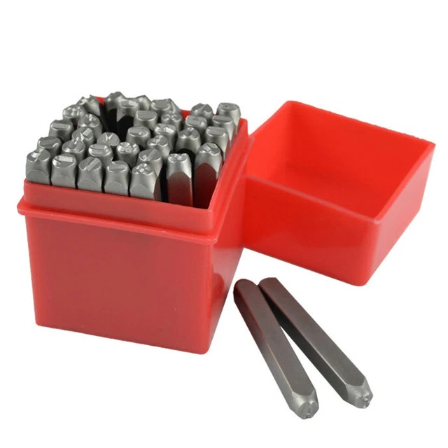 JEU DE 36 PIECES, POINCONS DE LETTRES ET CHIFFRES A FRAPPER 5 mm EUR 33 ...