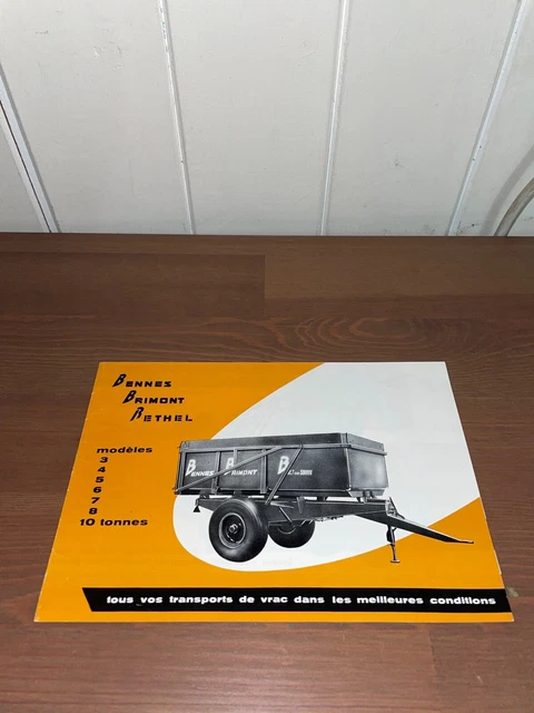 BROCHURE PROSPECTUS GAMME BENNE-REMORQUE-PLATEAUX BRIMONT RETHEL tracteur-someca EUR 9,99 ...