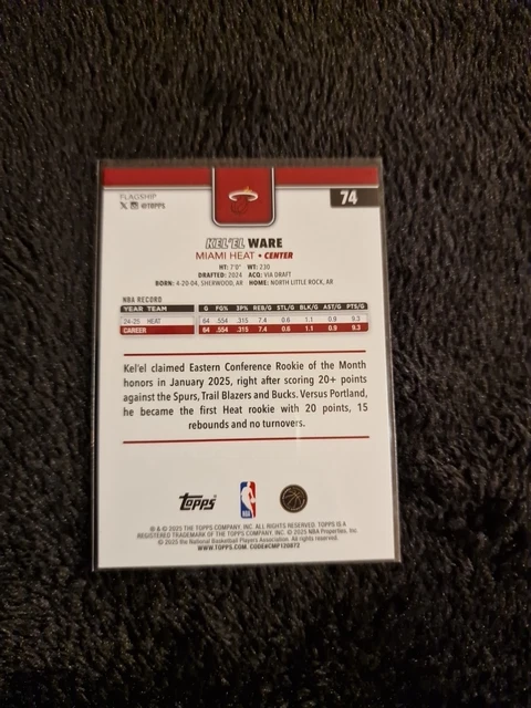 TOPPS NBA 2025/26 Kel'el Ware Gold /2025 - 74 - Numbered £1.16 ...