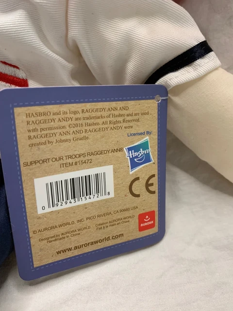 2016 HASBRO 16 Inch Raggedy Ann Support Our Troops Doll # 15472 $29.98 ...