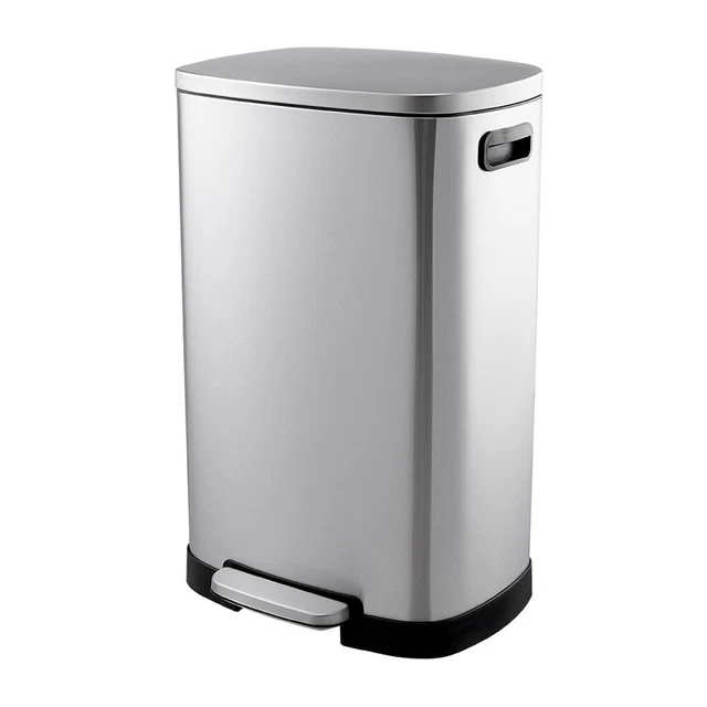 50L LARGE STEP Trash Can Pedal Garbage Bin Recycling Trash Can w/PP ...