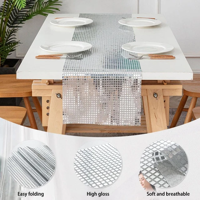 GLITTER DISCO PARTY Table Runner Retro 70s 80s Theme Birthday Decor ...