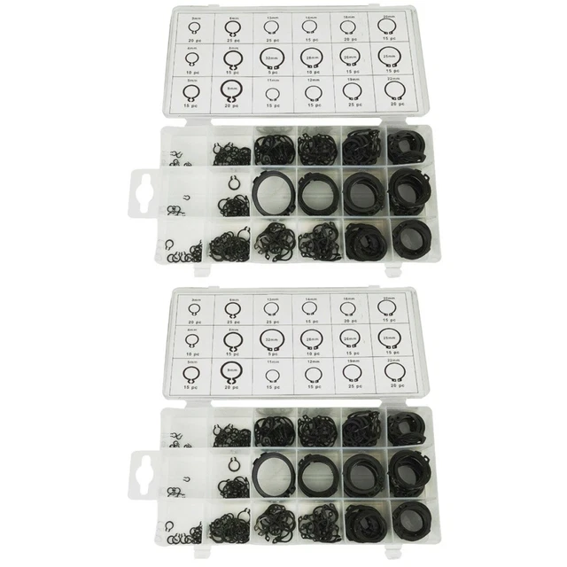 2 PCS CARBON Steel Retaining Ring Set Retainer External Snap Assortment ...