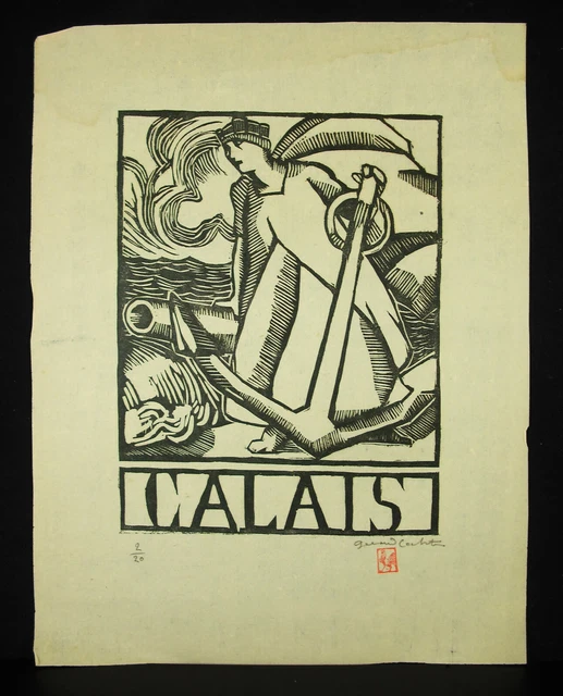 GÉRARD COCHET (1888-1969) symboles de la ville d'Arras c1930 Art déco ...