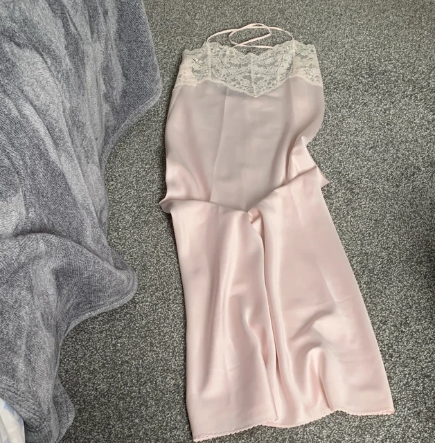 WOMEN’S VINTAGE PINK Vintage Nightie with Lace Trim Detailing £12.94 ...