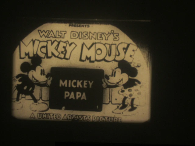DISNEY MICKEY MOUSE Plays Papa 1934 16Mm B/W Silent 400Ft Cine Film £9. ...