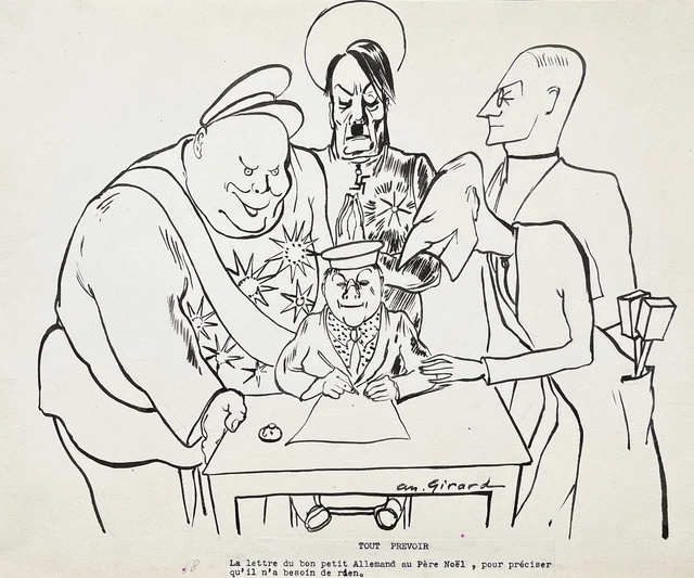 HERMANN GÖRING ADOLF Hitler cartoon drawing drawing A. Girard £309.99 ...