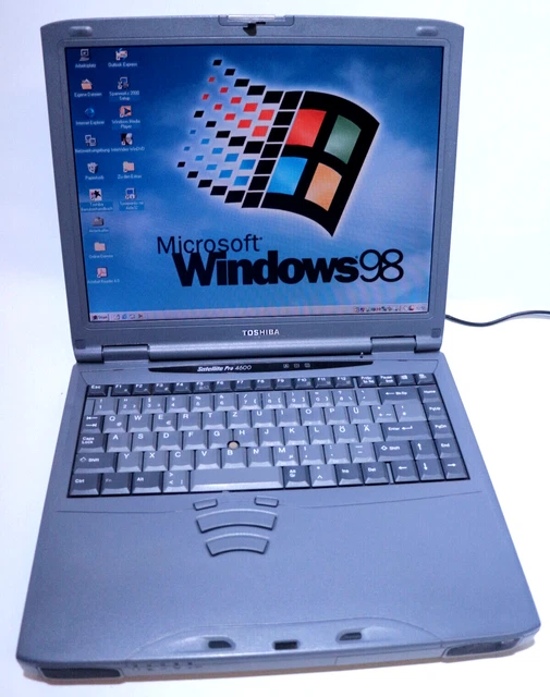 WIN 98 RETRO Laptop Toshiba Satellite Pro 4600 14.1" 40 GB COM RS232 ...