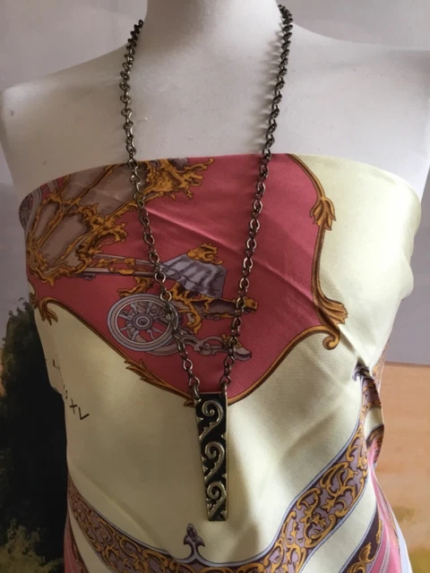 ANCIEN LONG COLLIER signé M.BUFFET couleur bronze en très bon état. EUR ...