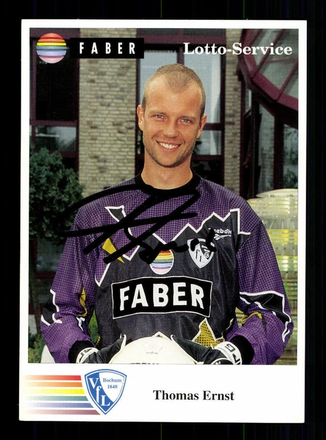 THOMAS ERNST AUTOGRAMMKARTE VFL Bochum 1995-96 Original Signiert + A ...